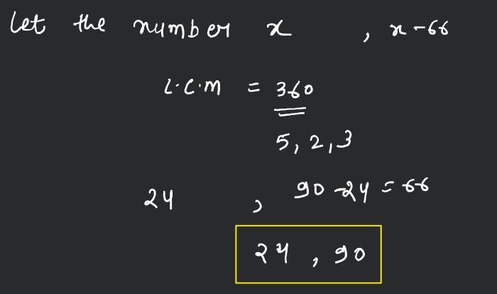 Two natural numbers whose difference is 66 and the least common multiple