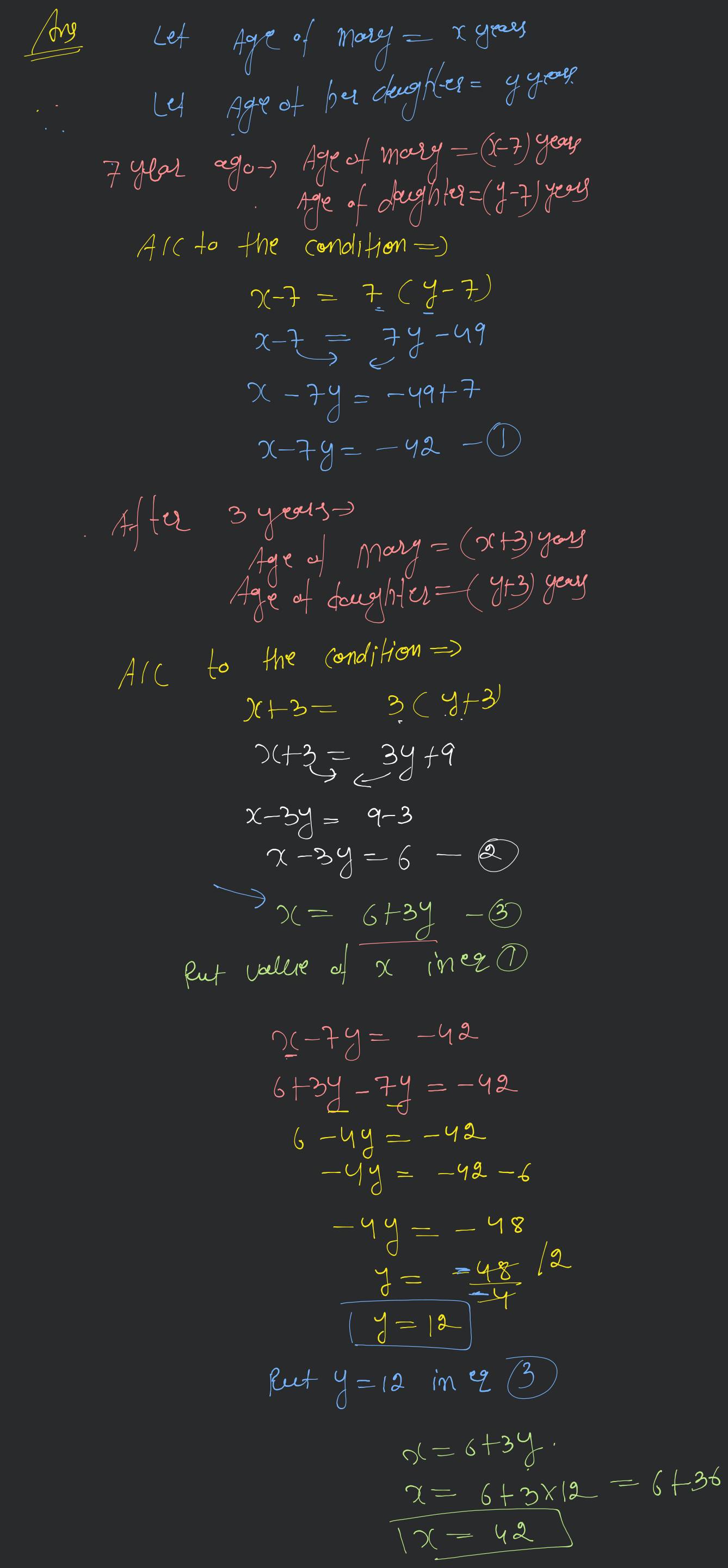 2×(1)⇒16x+10y=105×(2)⇒15x+10y=20x(−1) (−)=−2 Substitute x8(−2)+5y−16+5y..