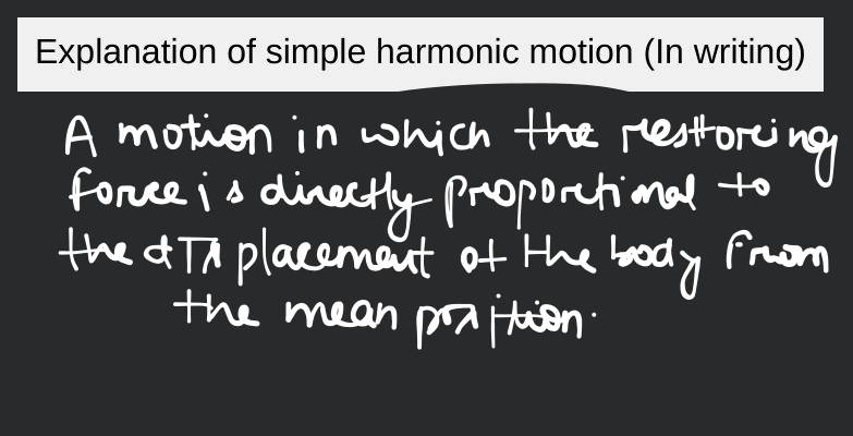 Explanation of simple harmonic motion (In writing) | Filo