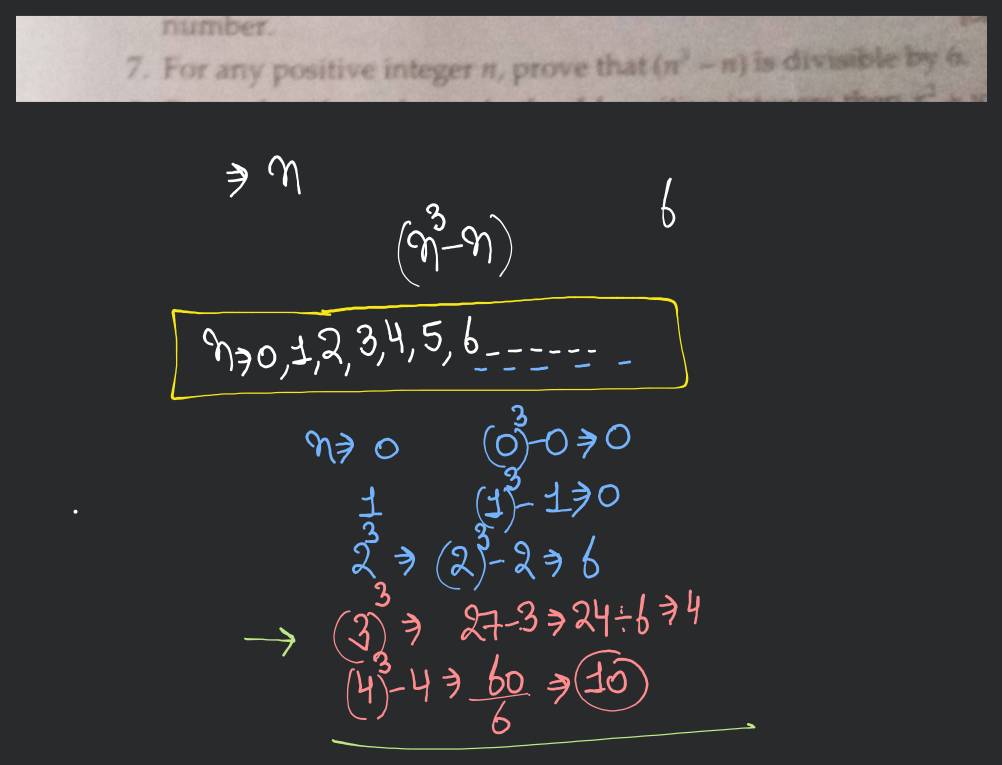  Solved For Any Positive Integer N Prove That N3 n Is Divisible By 6