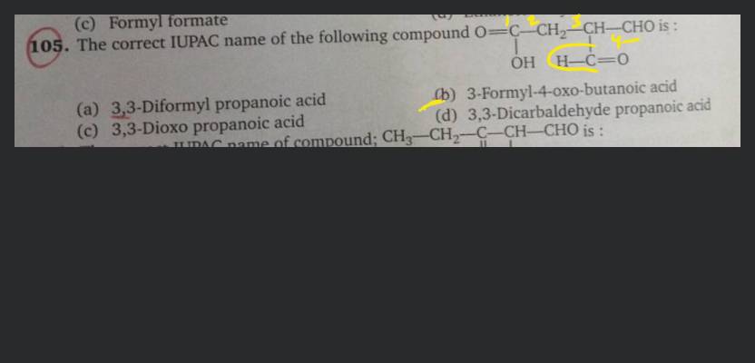 The correct IUPAC name of the following compound O=CC(CC(=O)O)C(C=O)C(=O)..