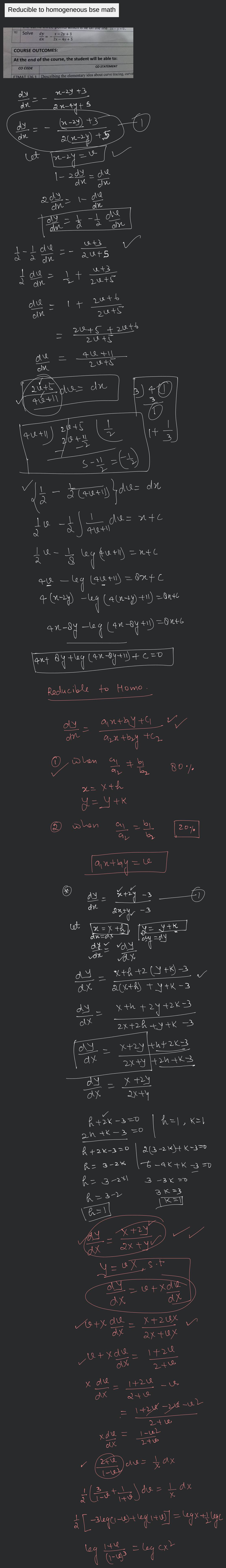 Reducible to homogeneous bse math | Filo