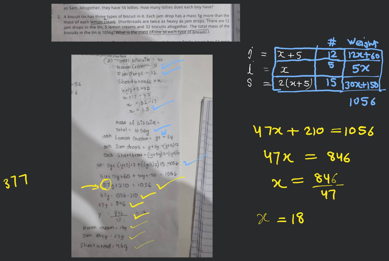 as Sam. Altogether, they have 56 lollies. How many lollies does each boy