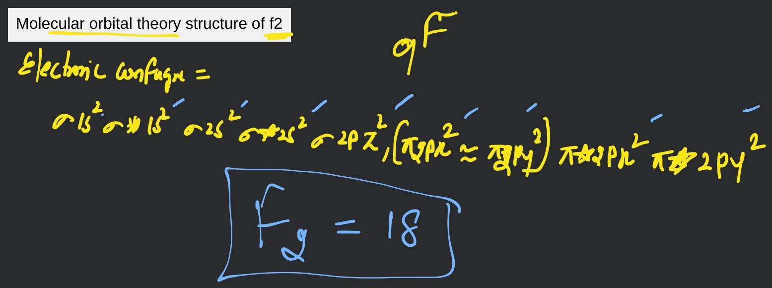 Molecular orbital theory structure of f2 | Filo