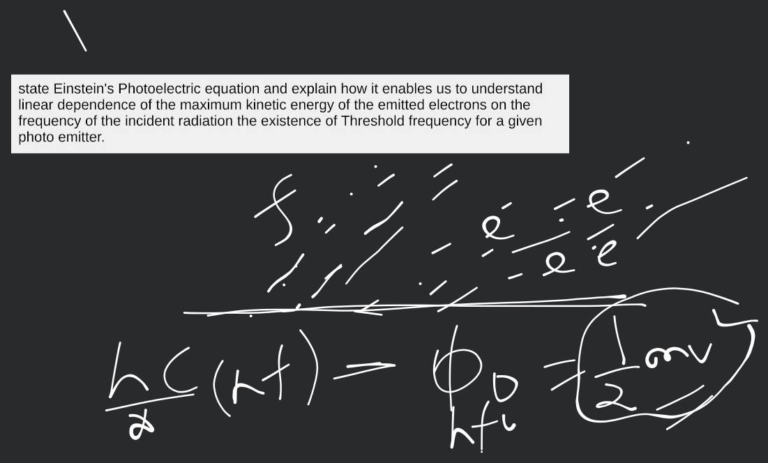 state Einstein's Photoelectric equation and explain how it enables us to