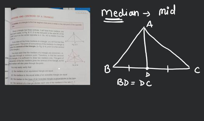 MEDIANS AND CENTROID OF A TRIANGLE23/7/24A median of a triangle is the..