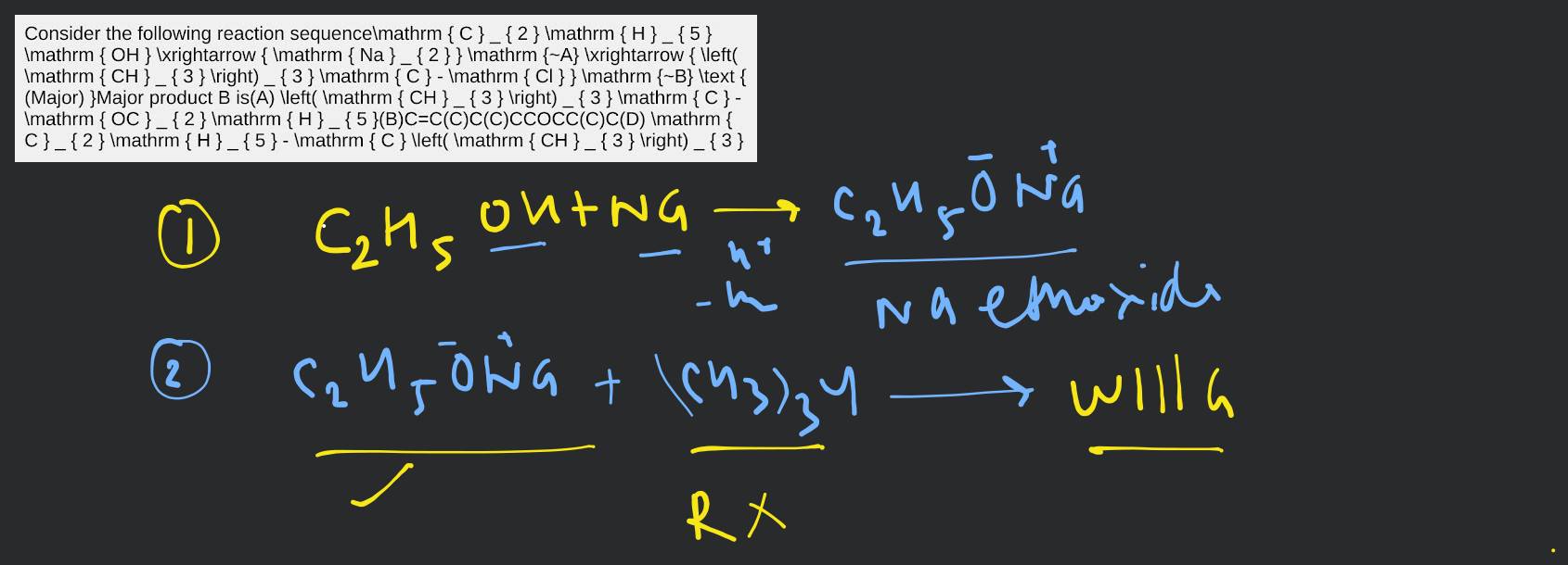 Consider the following reaction sequence\mathrm { C } _ { 2 } \mathrm { H..
