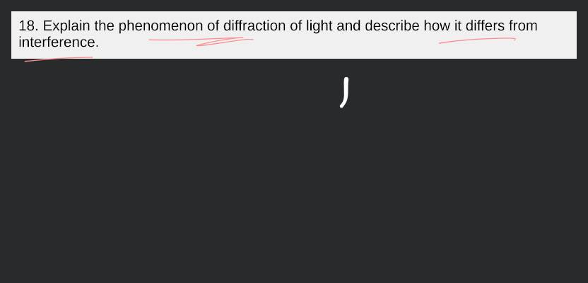 Explain the phenomenon of diffraction of light and describe how it differ..