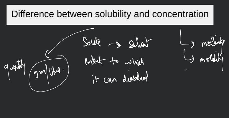 Difference between solubility and concentration | Filo
