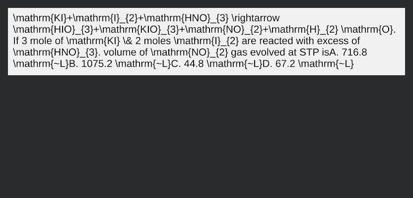 \mathrm{KI}+\mathrm{I}_{2}+\mathrm{HNO}_{3} \rightarrow \mathrm{HIO}_{3}+..