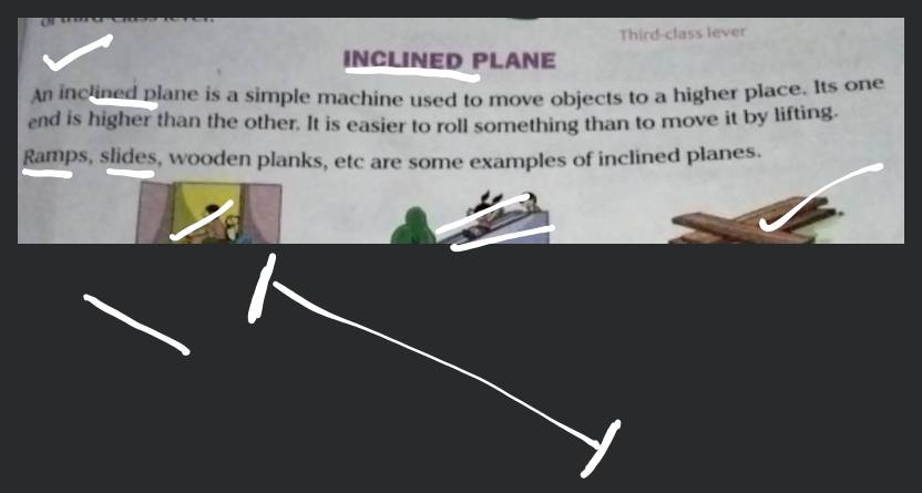 Third-class lever INCLINED PLANE An inclined plane is a simple machine us..