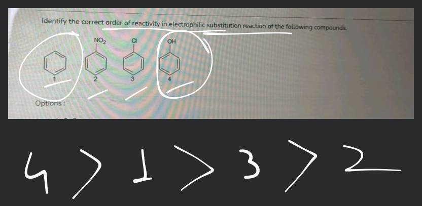 Identify The Correct Order Of Reactivity In Electrophilic Substitution Re