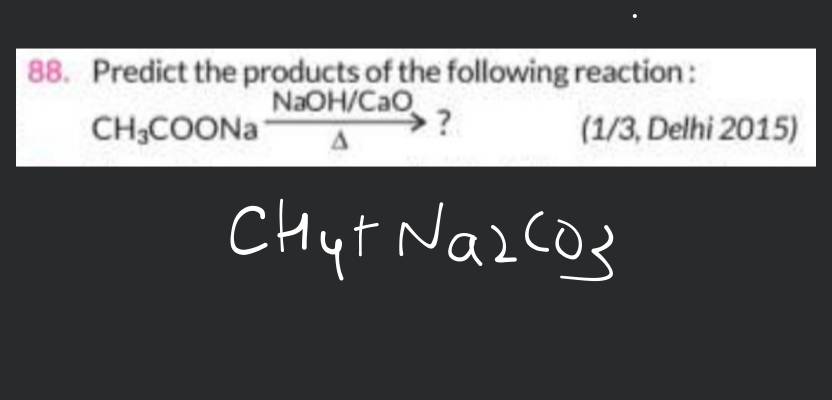 88. Predict the products of the following reaction:\[\mathrm{CH}_{3} \m..