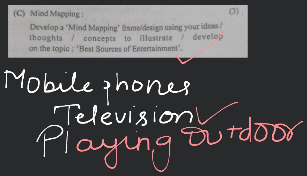 (C) Mind Mapping: (3) Develop a 'Mind Mapping' frame/design using your id..