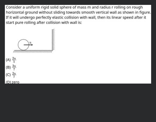 Consider a uniform rigid solid sphere of mass m and radius r rolling on r..