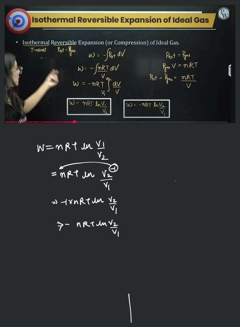 Isothermal Reversible Expansion of Ideal Gas(1.)- Isothermal Reversible..