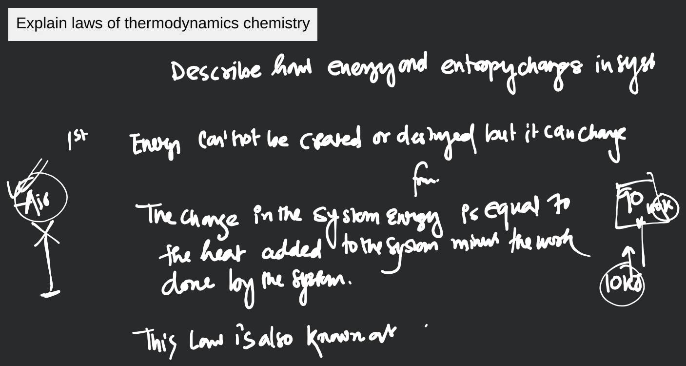 Explain laws of thermodynamics chemistry | Filo