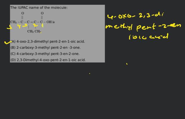 The IUPAC name of the molecule: CC(=O)C(C)=C(C)C(=O)O | Filo