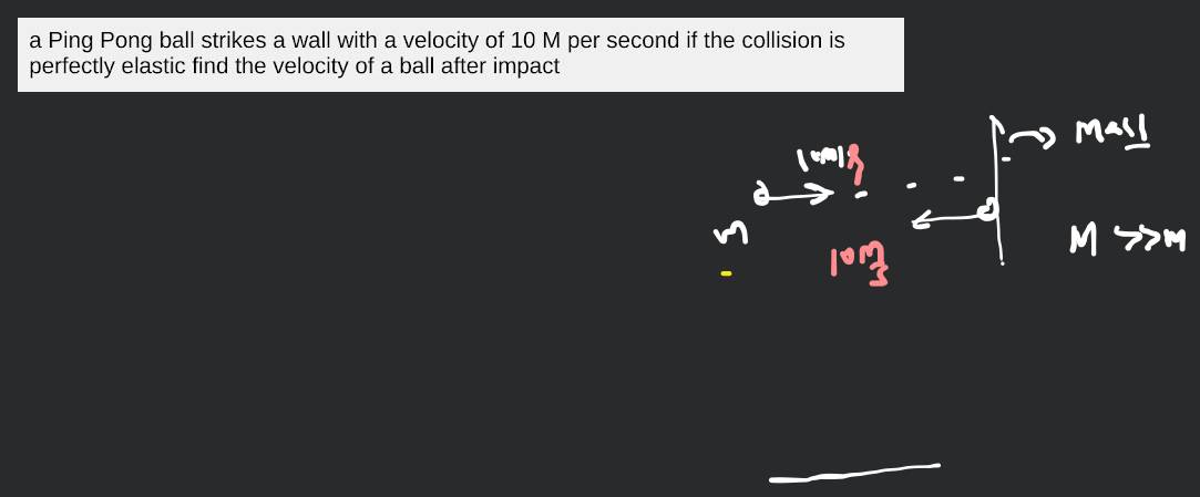 a Ping Pong ball strikes a wall with a velocity of 10 M per second if the..