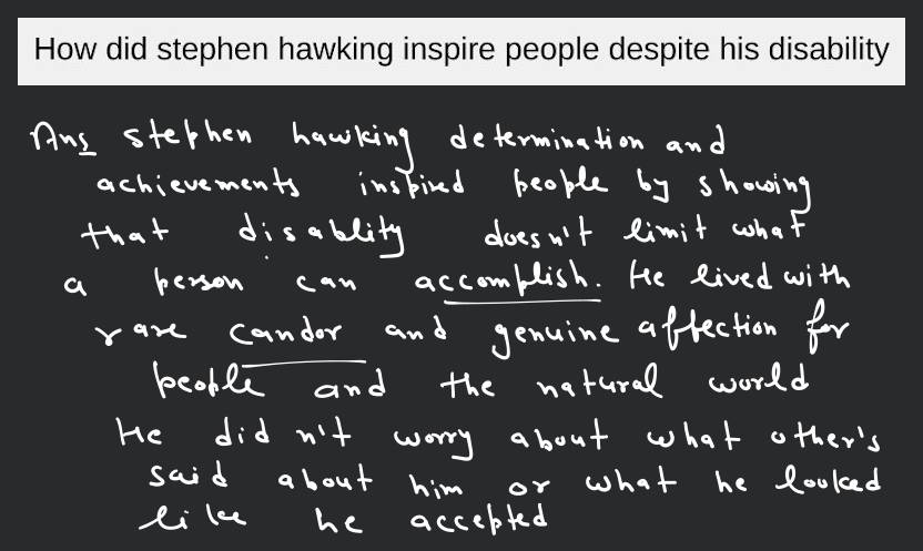 How did stephen hawking inspire people despite his disability | Filo