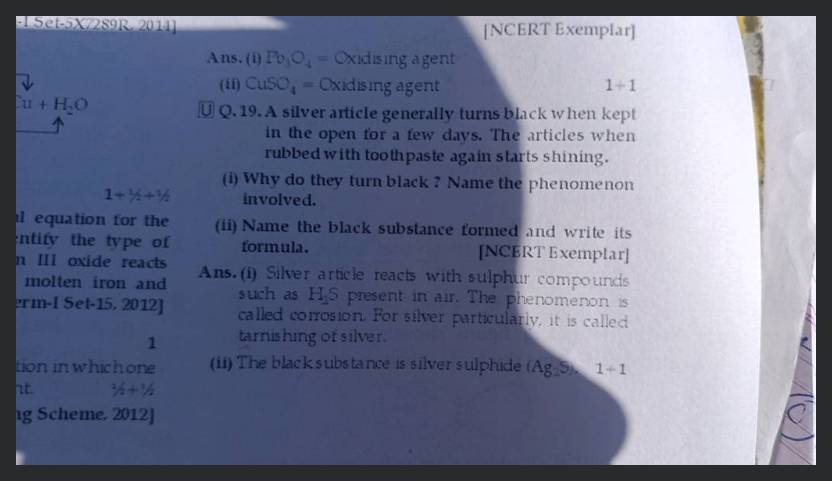-1 Set-5X7289R 20141[NCERT Exemplar]Ans. (i) Pb3 O4 = Oxidising agent(..