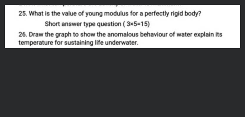 What is the value of young modulus for a perfectly rigid body? Short answ..