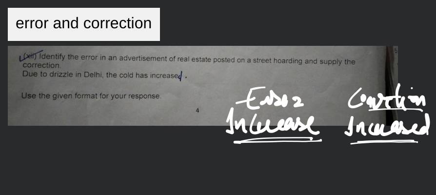 (xii) Identify the error in an advertisement of real estate posted on a s..