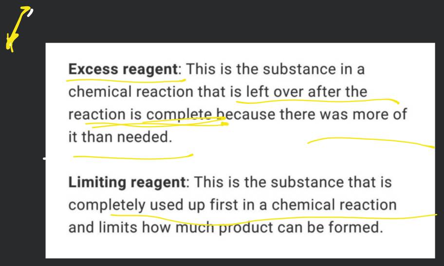 Excess reagent: This is the substance in a chemical reaction that is left..