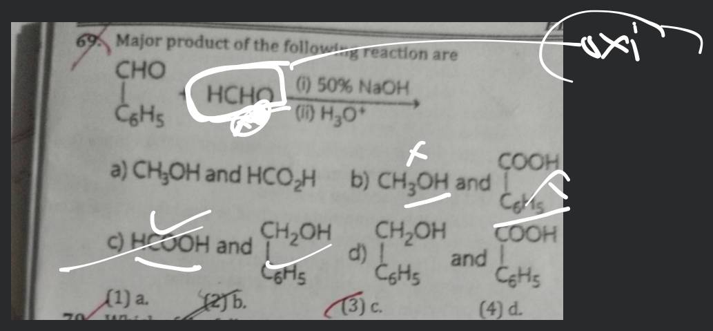 Major product of the following reaction are \[ \mathrm{C}_{6} \mathrm{H}_..