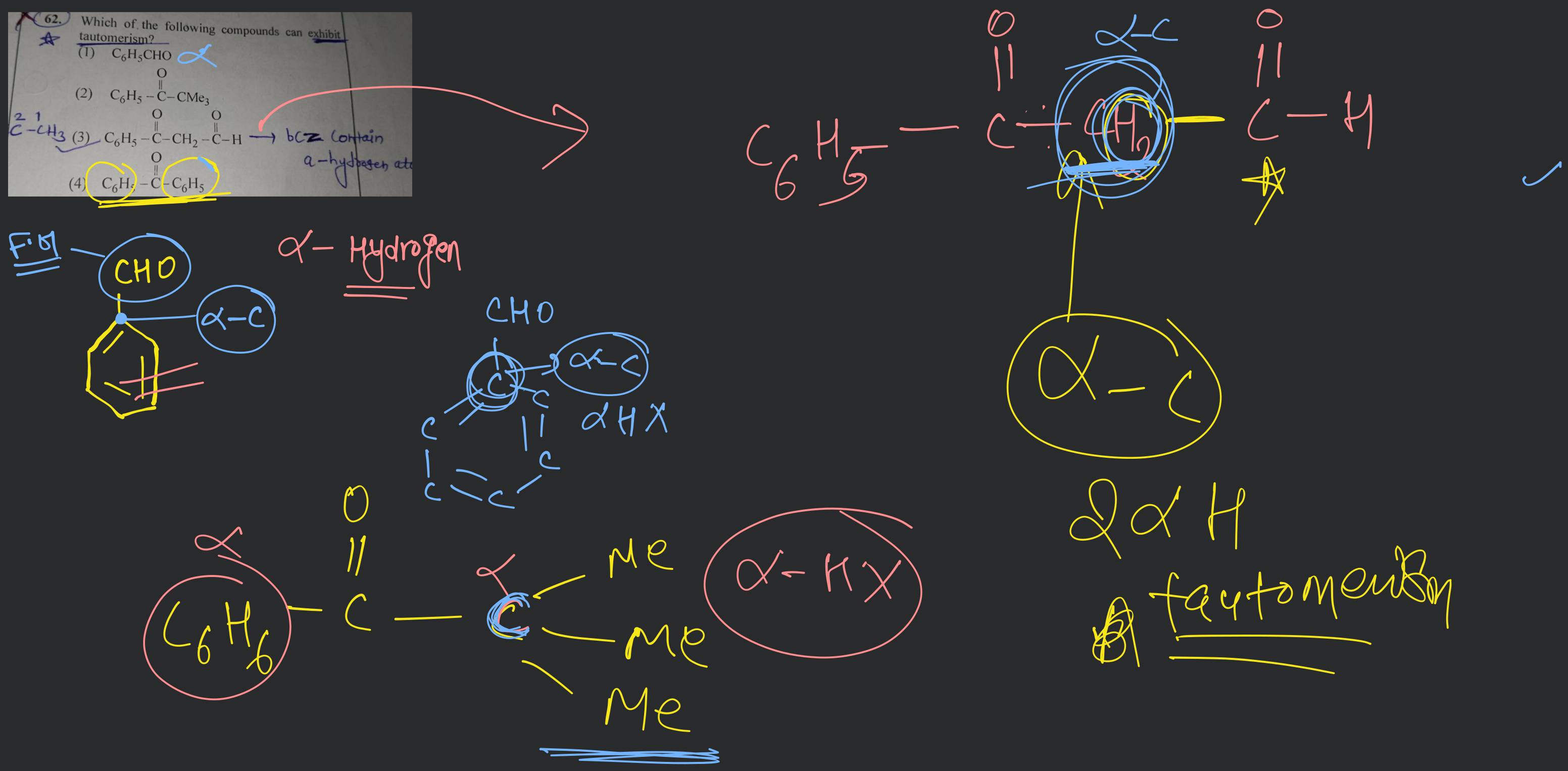 Which of the following compounds can exhibit tautomerism? (1) \mathrm{C}{..