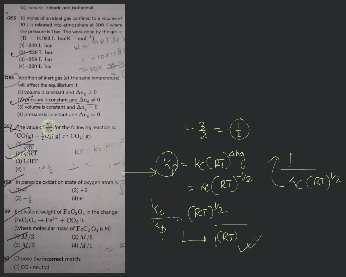 258 In peroxide oxidation state of oxygen atom is: | Filo