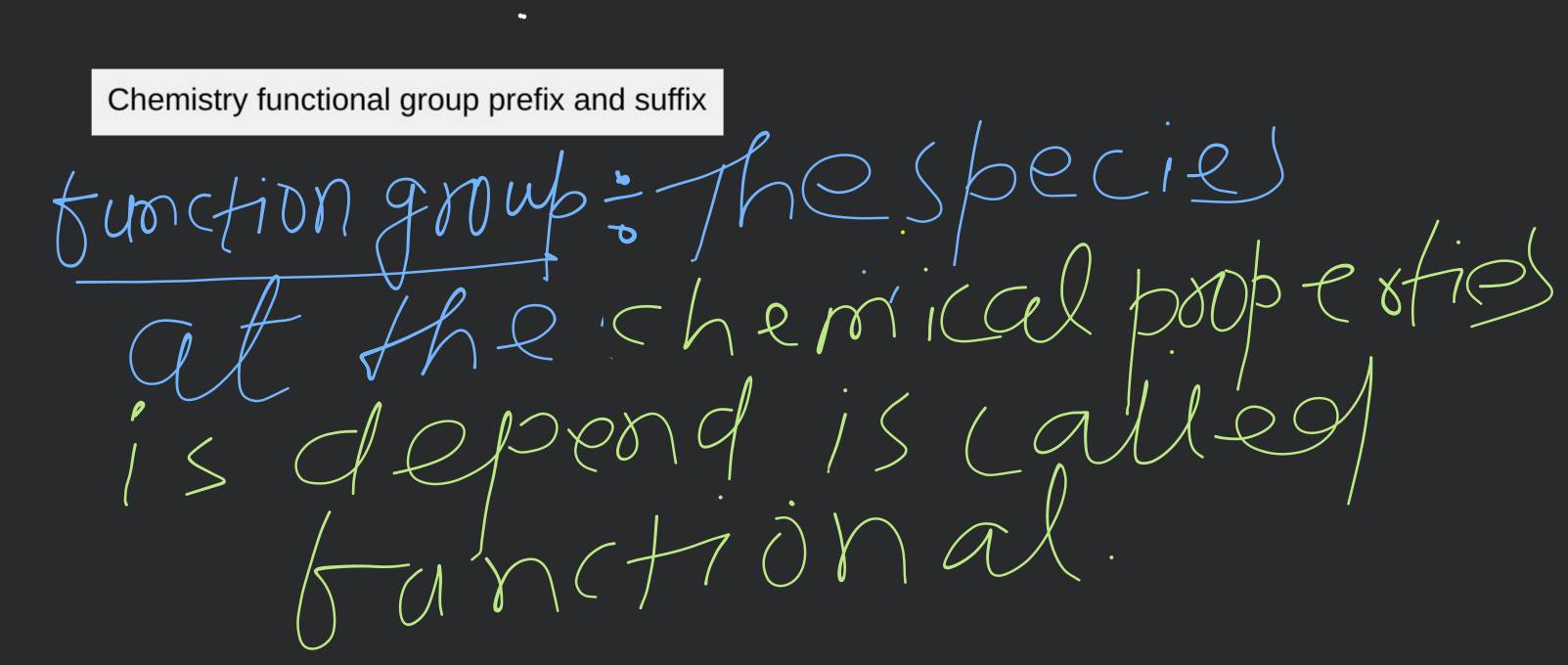 Chemistry functional group prefix and suffix | Filo