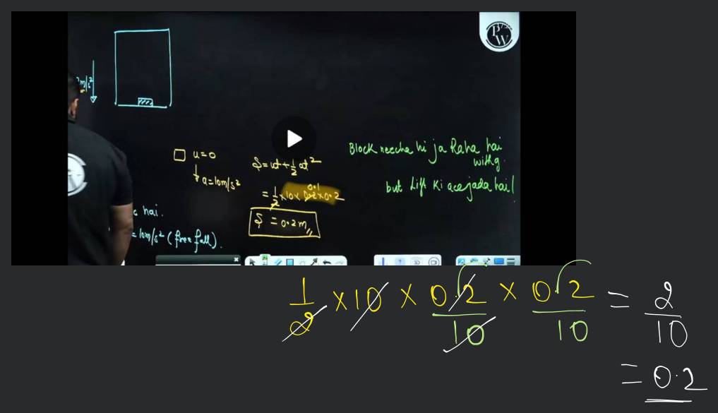 (3)Block neeche hi ja Raha hai withg. but Lift Ki acejada hailchai.ν=..
