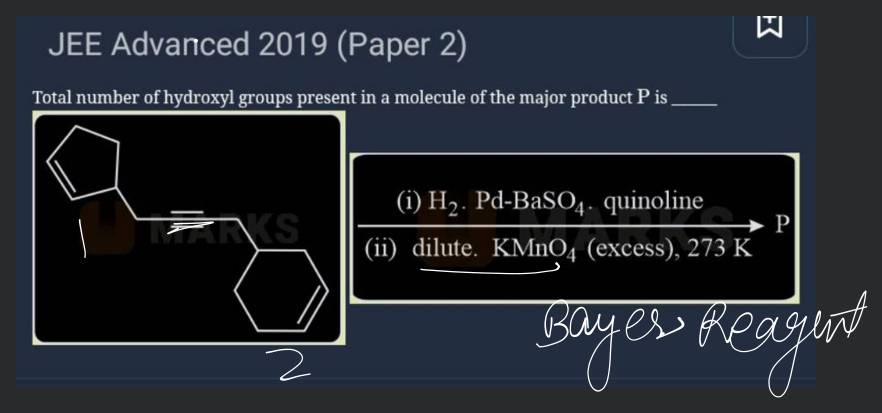 JEE Advanced 2019 (Paper 2) Total number of hydroxyl groups present in a