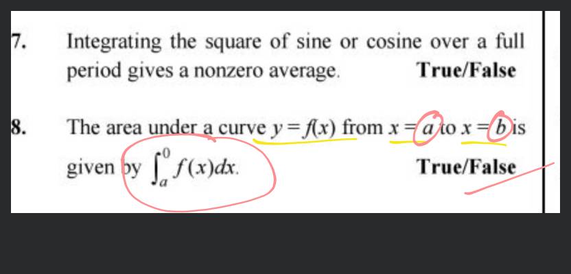 Integrating the square of sine or cosine over a full period gives a nonze..