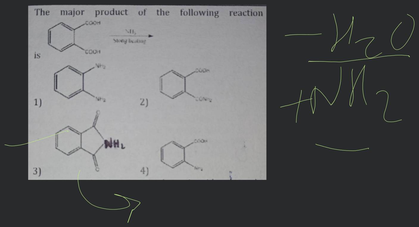 The major product of the following reaction is .COOM COOM NH, Stong beati..