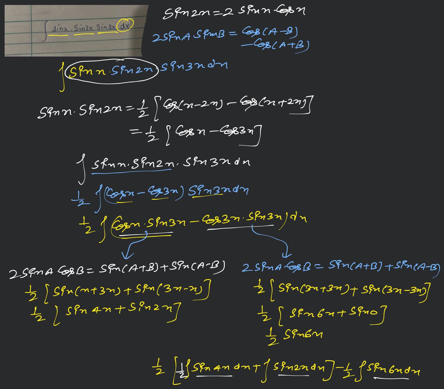 Sinx. Sinx Sin 3x dx | Filo