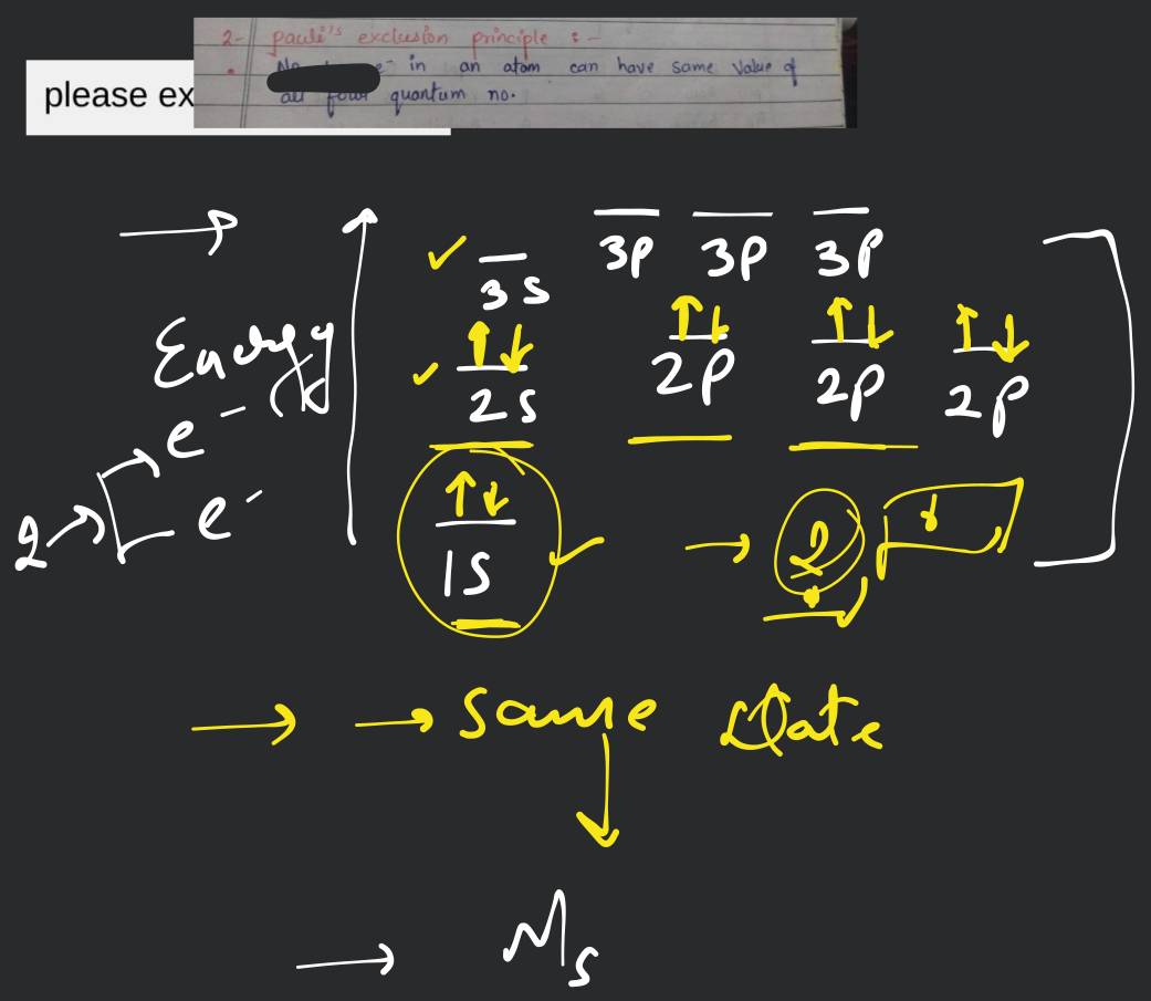 2- pauli's exclusion No two e in principle an atom all four quantum. no.