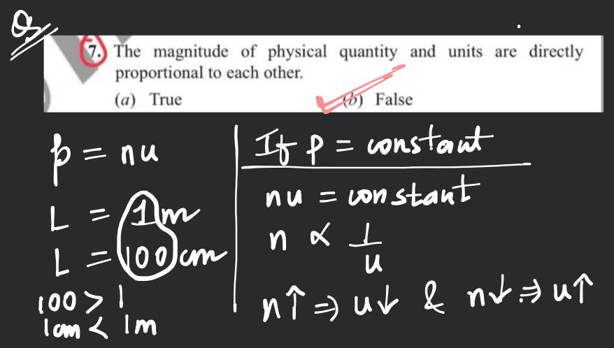 The magnitude of physical quantity and units are directly proportional to..