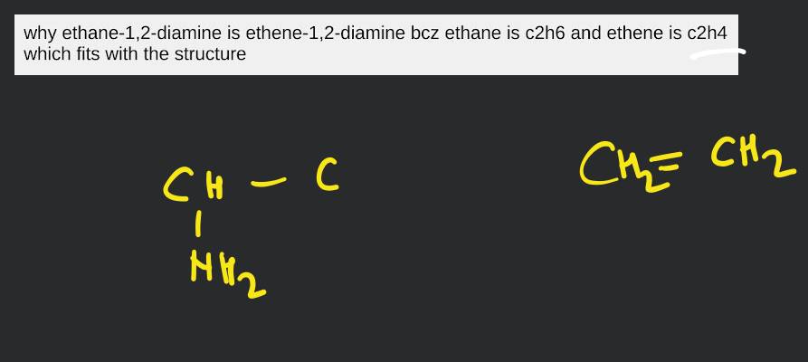 why ethane-1,2-diamine is ethene-1,2-diamine bcz ethane is c2h6 and ethen..