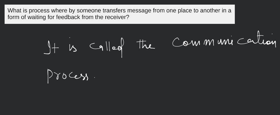 What is process where by someone transfers message from one place to anot..