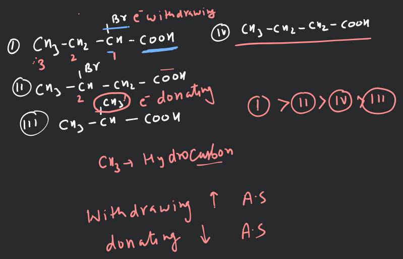age 75 Arrange the following compound in increasing order of their acid s..