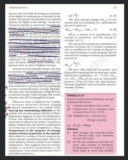 THERMODYNAMICS picture, one can think of entropy as a measure of the degr..