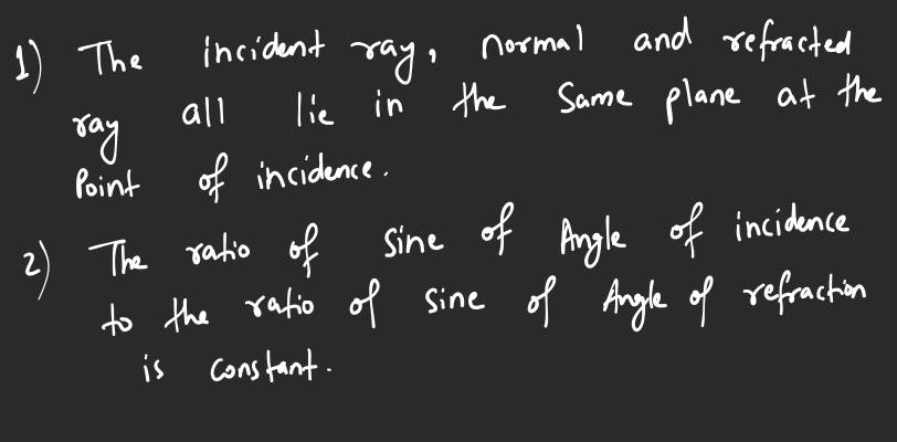 Write the law of refraction of light | Filo
