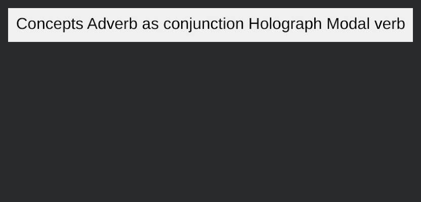 Concepts Adverb as conjunction Holograph Modal verb | Filo
