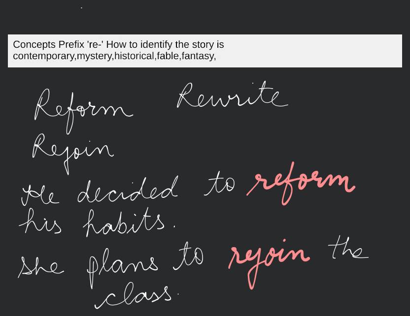 Concepts Prefix 're-' How to identify the story is contemporary,mystery,h..