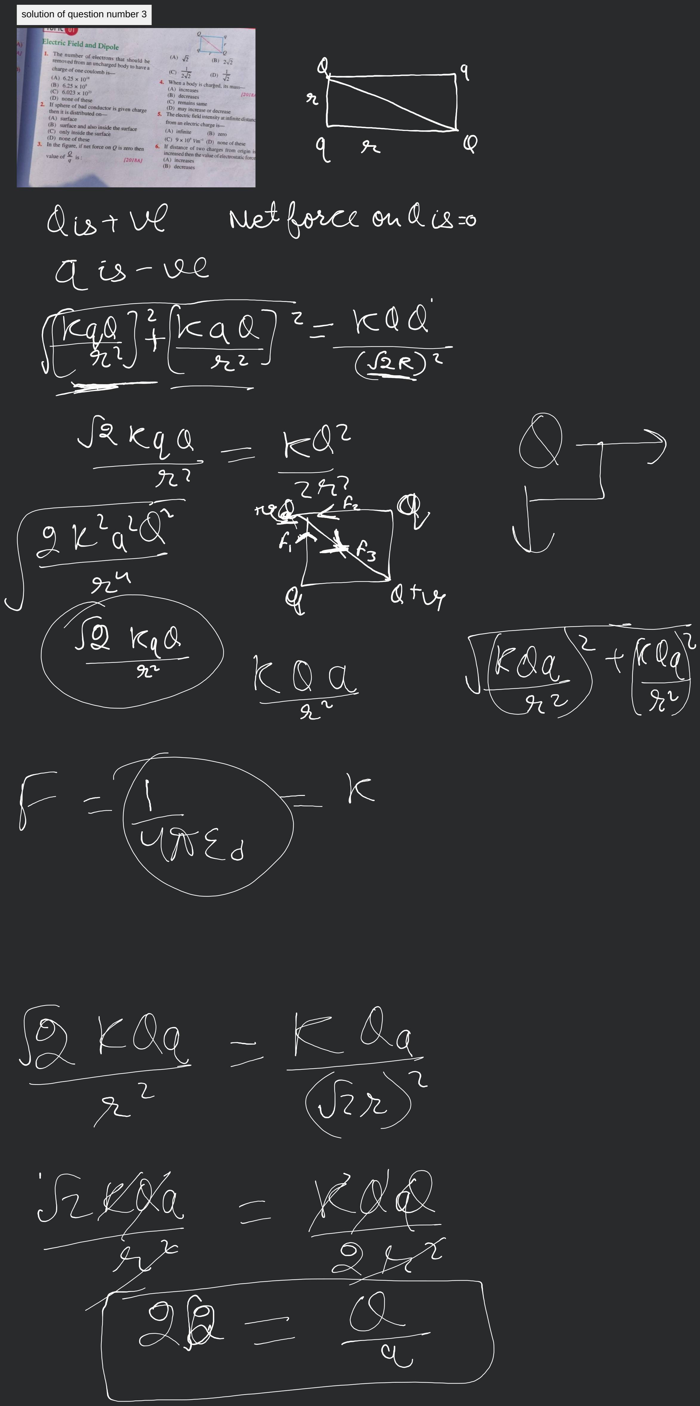 A) AJ ) Electric Field and Dipole The number of electrons that should be