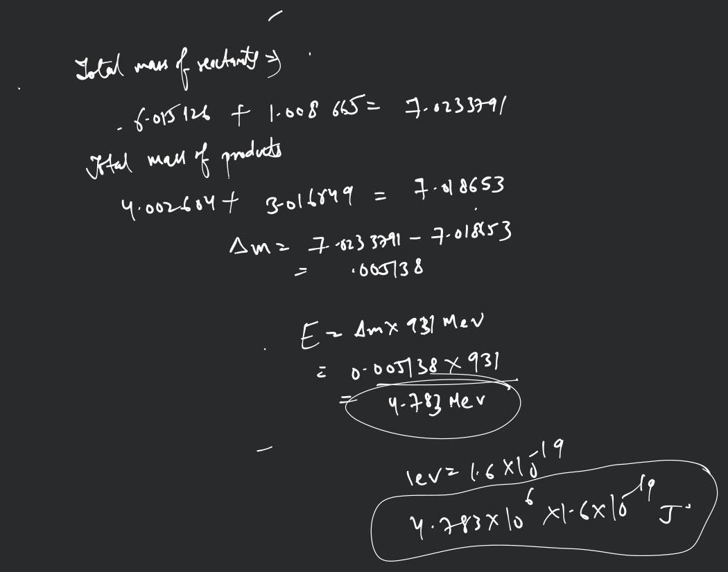 c) Explain the meaning of binding energy of a nucleus. In the nuclear rea..