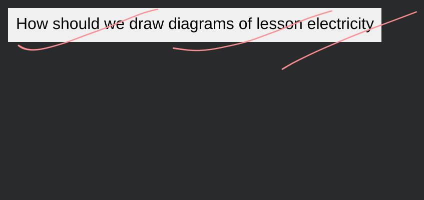 How should we draw diagrams of lesson electricity | Filo